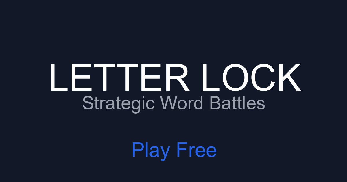 Letter Lock - Free Strategic Word Battle Game | Play Online Word Puzzle